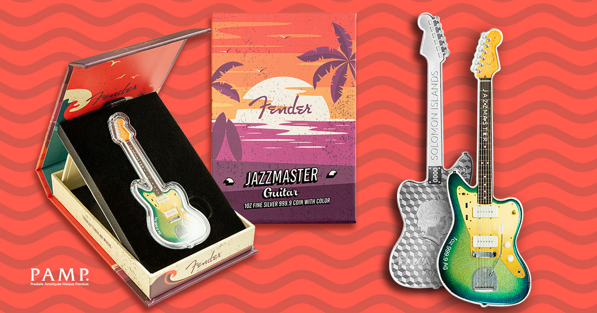Fender® Jazzmaster® 1oz Pure Silver Coin | PAMP