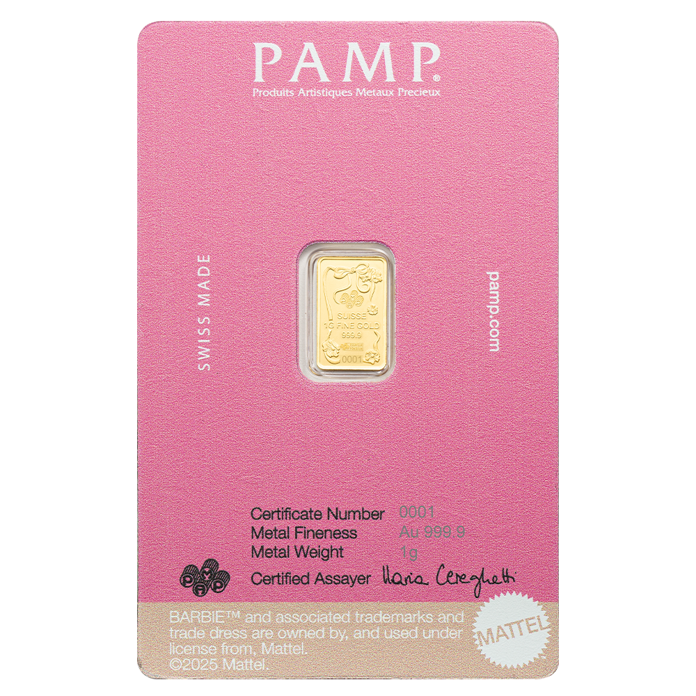 1g Pure Gold Bar - Iconic Barbie™ | PAMP